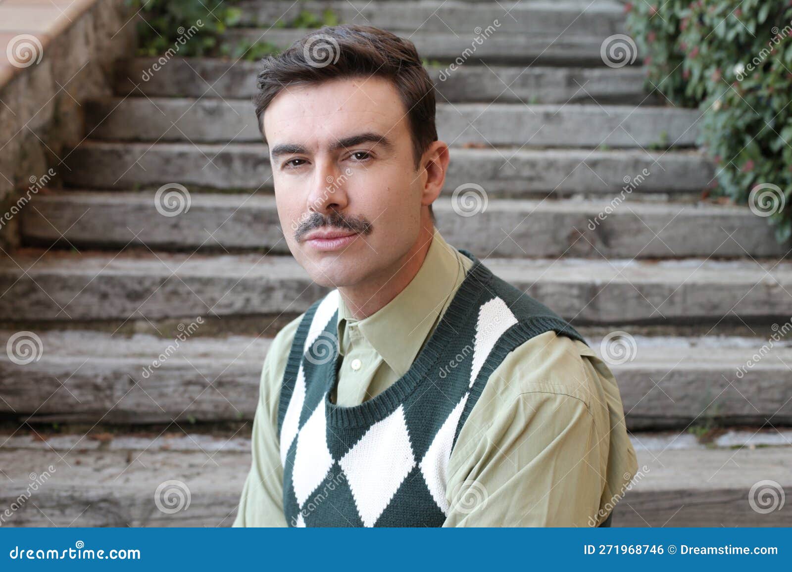 Classic Handsome Man with a Mustache Stock Photo - Image of glamour ...