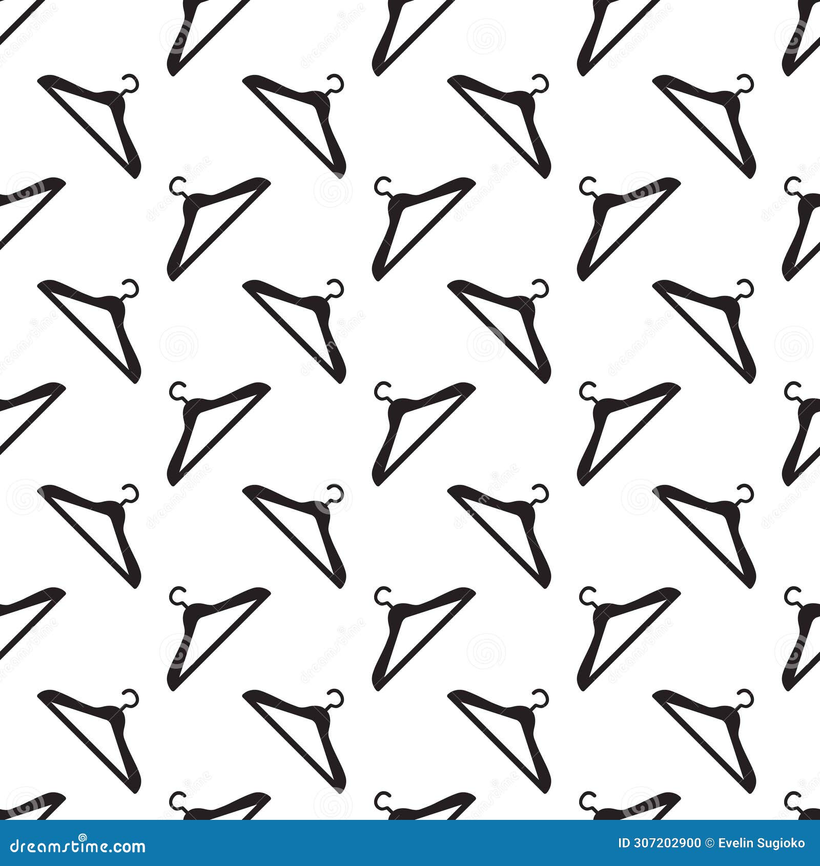 Classic Hanger Hang Line by Line Vector Pattern Stock Illustration ...