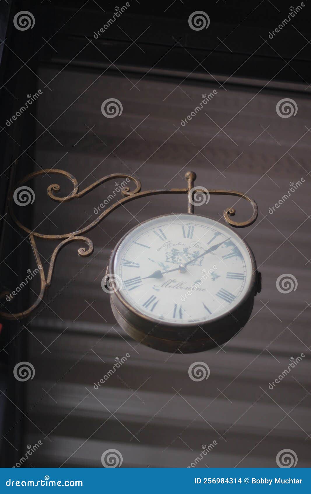 Classic hanging clock stock photo. Image of clock, clocks - 256984314