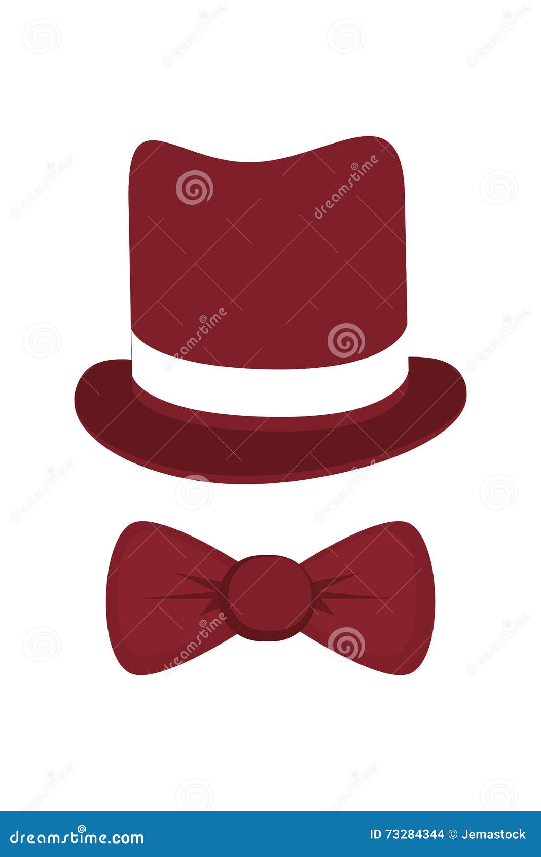 Classic hat with bowtie stock illustration. Illustration of classic ...