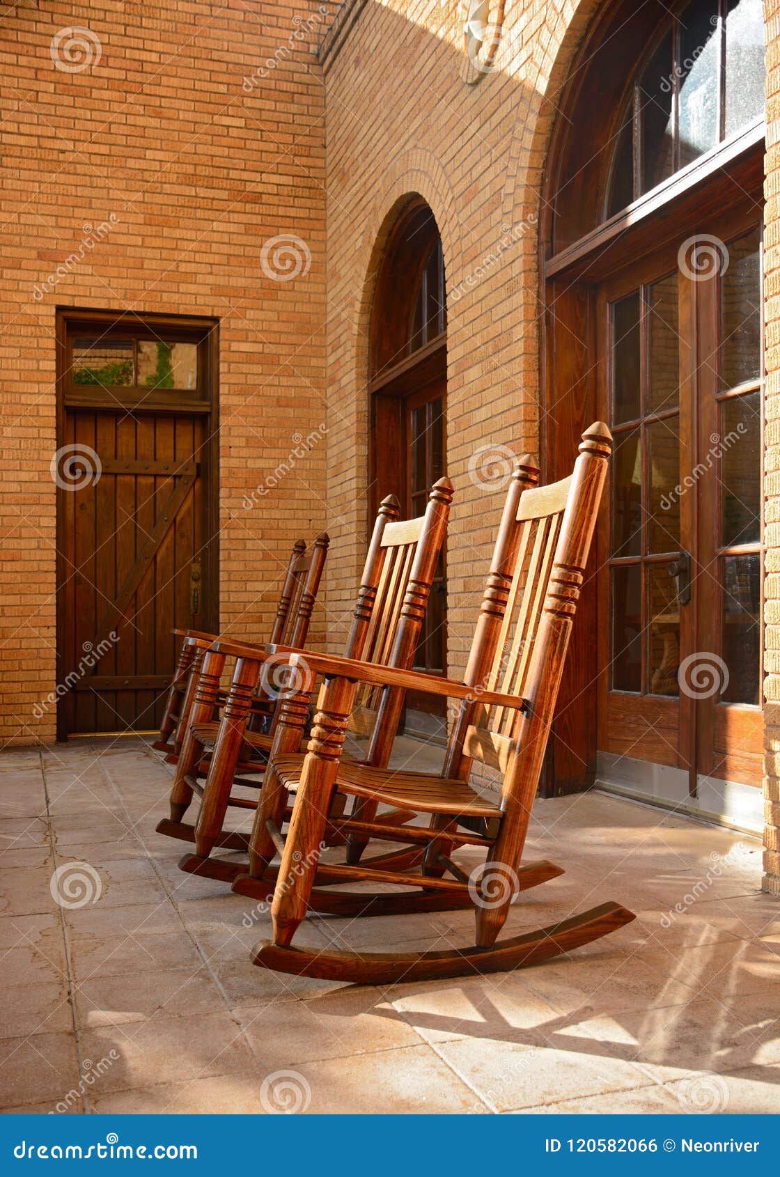 Classic Highback Rockers stock photo. Image of patio - 120582066