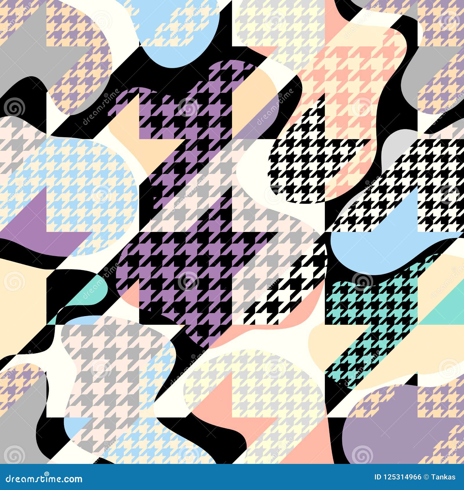 Seamless Hounds-tooth Pattern Stock Vector - Illustration of geometric ...