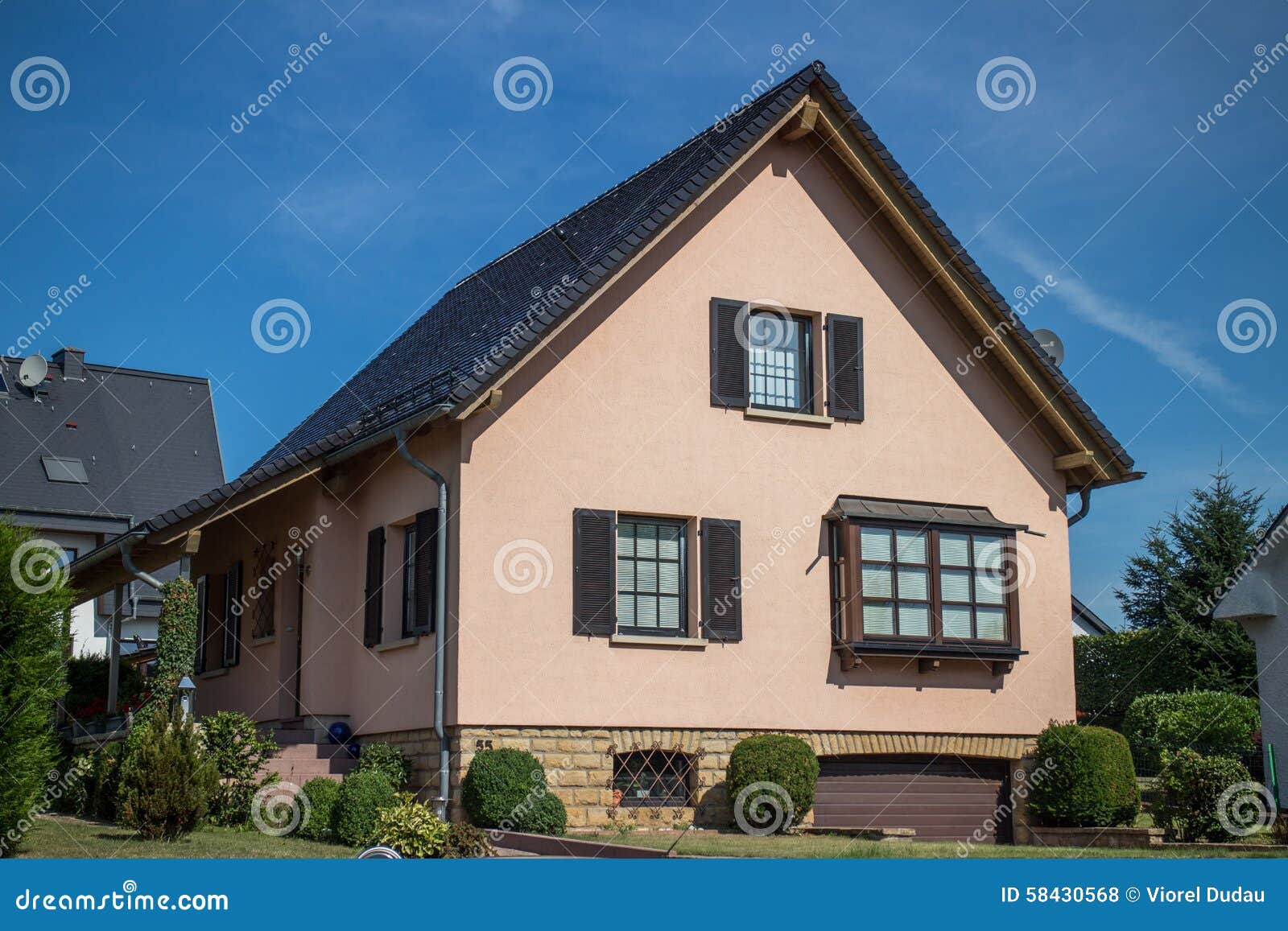 Classic house in suburbs stock photo. Image of architecture - 58430568