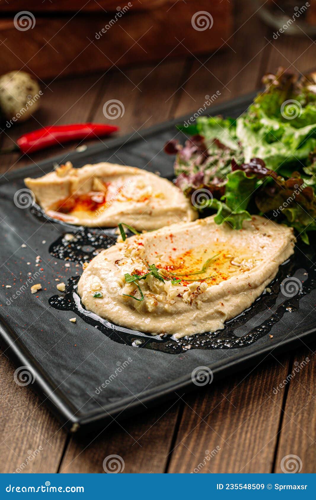Classic Hummus Spread Sauce with Pita Bread Stock Image - Image of ...