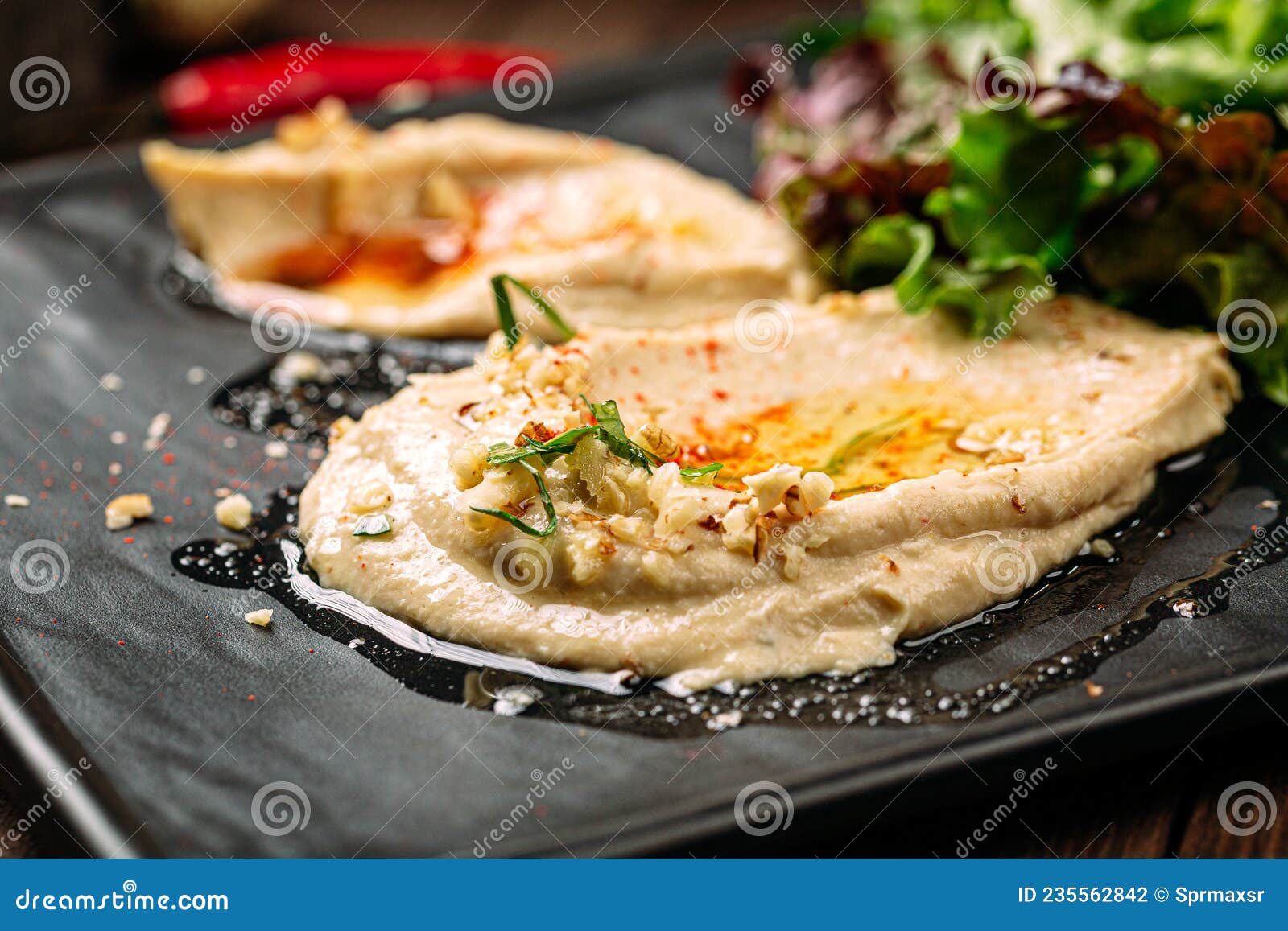 Classic Hummus Spread Sauce with Pita Bread Stock Photo - Image of ...