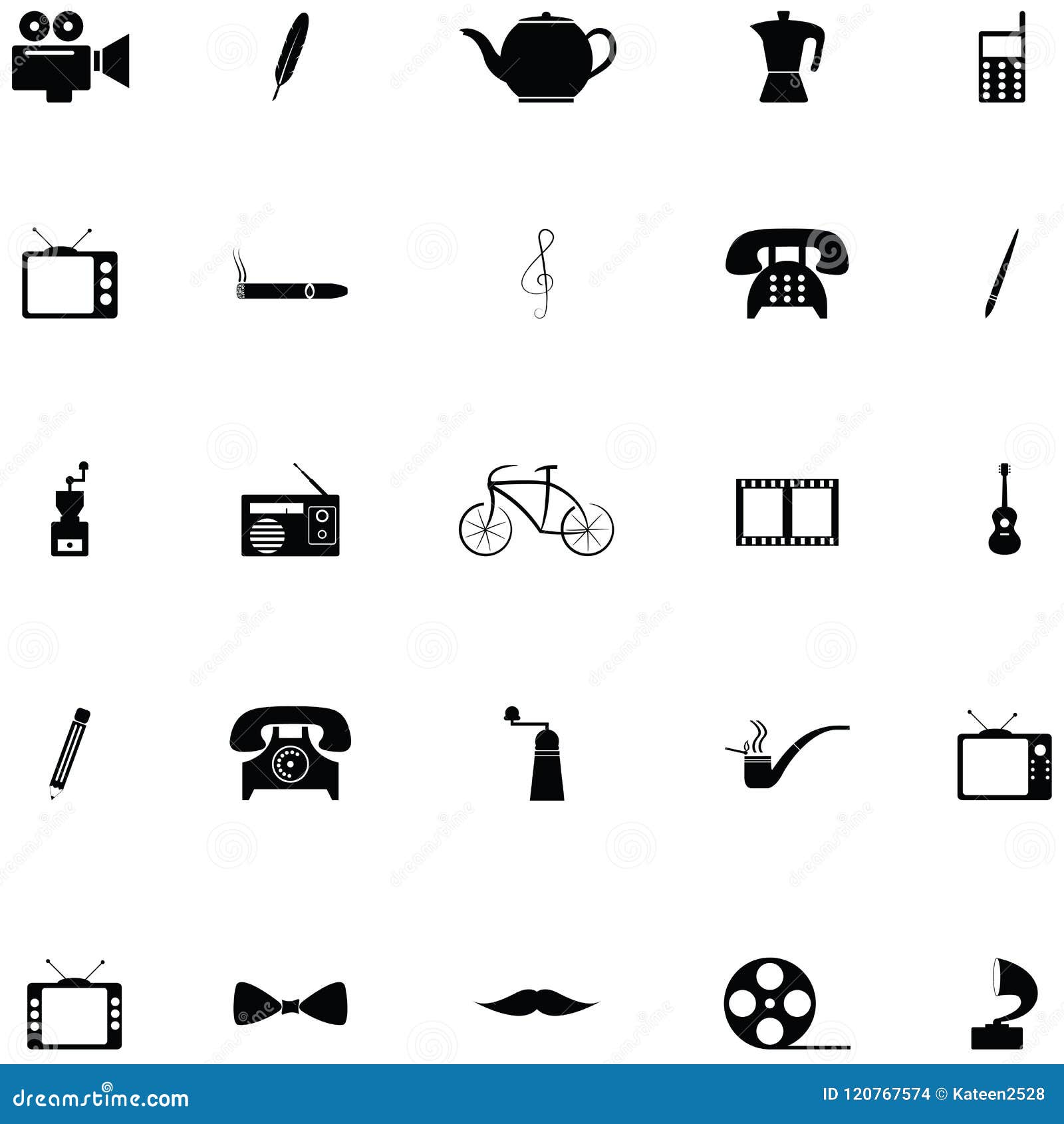 Classic icon set stock vector. Illustration of audio - 120767574