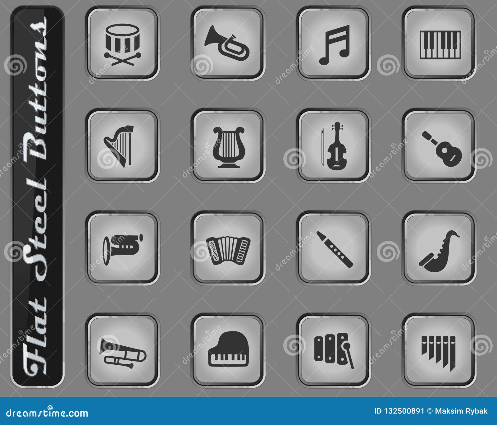 Classic Instruments Icon Set Stock Vector - Illustration of harp, icon ...