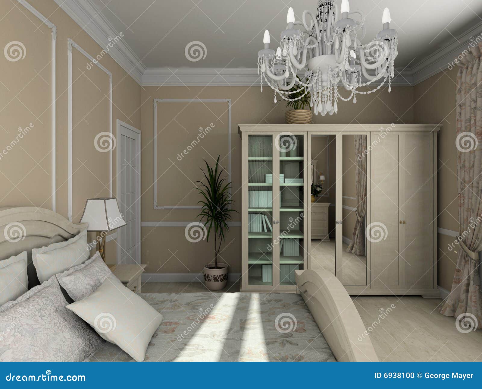 Classic Interior. 3D Render Stock Illustration - Illustration of home ...