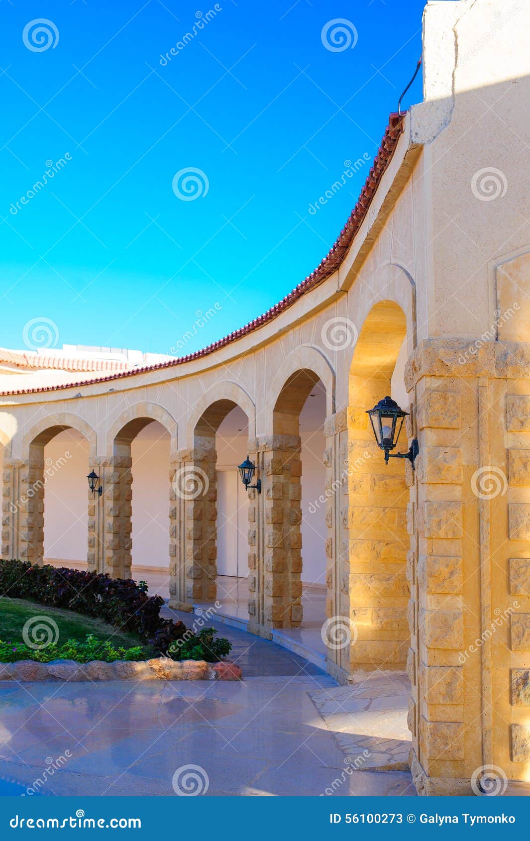 Classic Interior with Arches and Columns Stock Image - Image of detail ...
