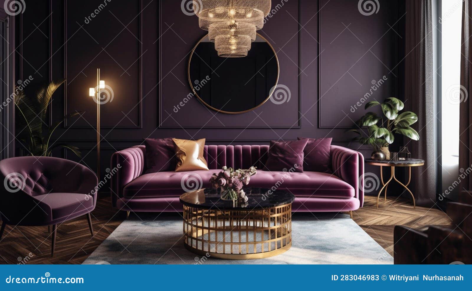 Classic Interior Room with Copy Space. Sofa and Armchairs,side Tables ...