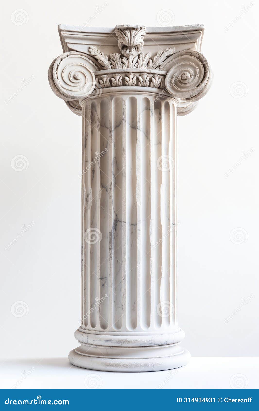 Classic Ionic Column Isolated on White Stock Image - Image of classical ...