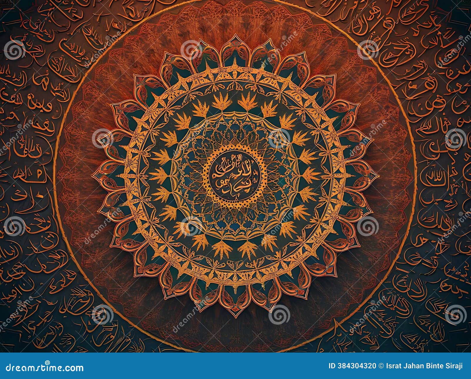 Classic Islamic Book Cover With Intricate Arabic Calligraphy Ideal For ...