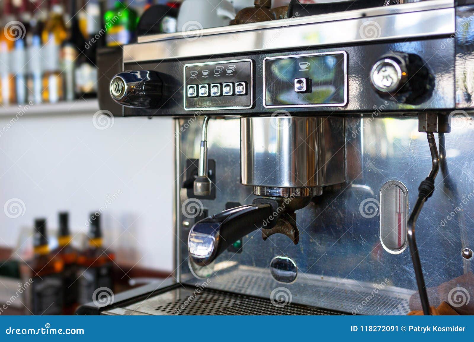 Classic Italian Coffee Machine Stock Image - Image of table, cafe ...
