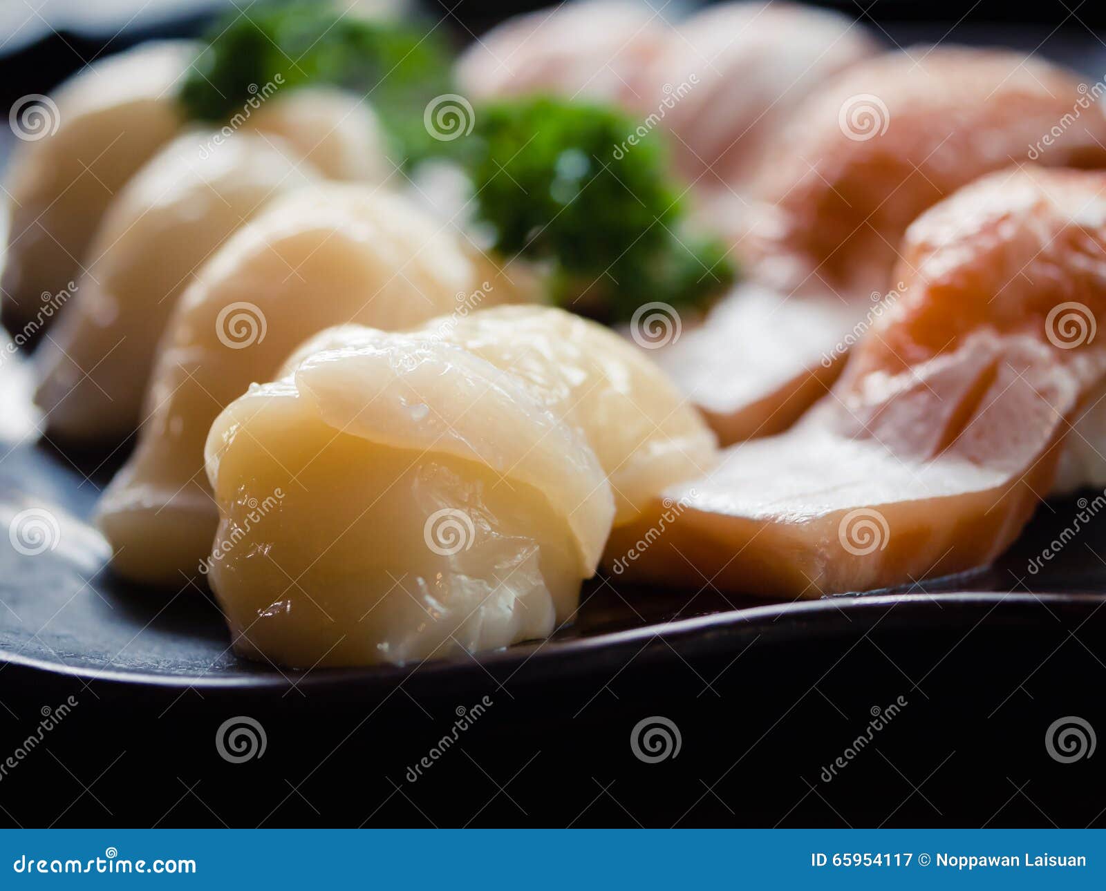 Classic Japanese Food- Sushi on a Plate Stock Image - Image of rolls ...