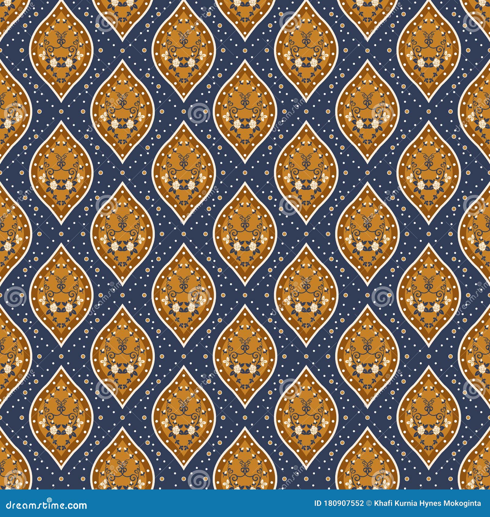 Classic Jogja Batik Pattern With Simple Brown Color Vector Illustration ...