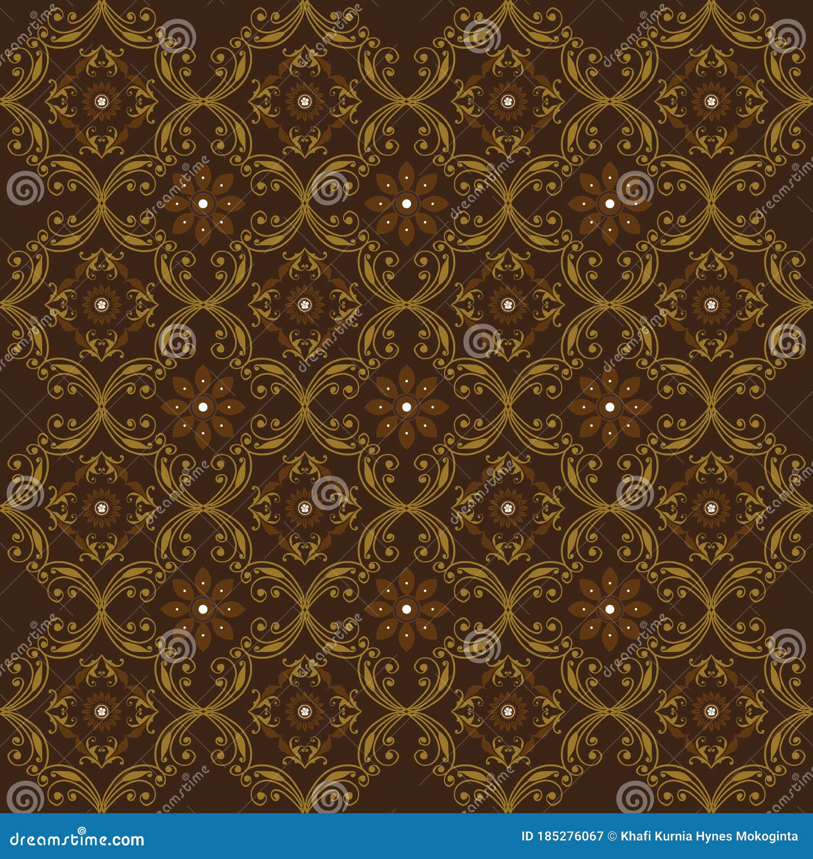 Classic Javanese Batik Pattern with Simple Dark Brown Color Stock ...