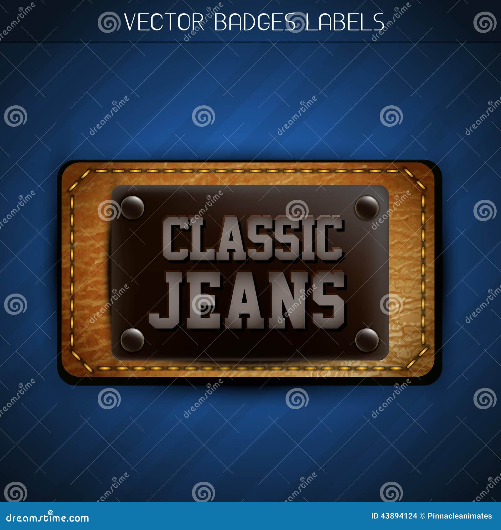 Classic jeans label stock vector. Illustration of clothing - 43894124