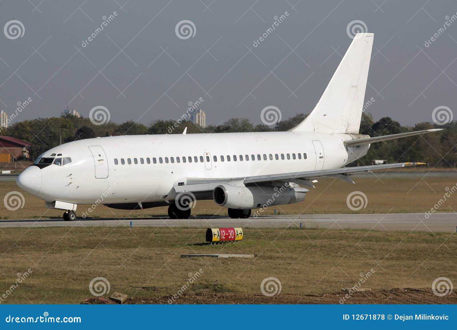 Classic Jet Airplane Taxiing Stock Photo - Image of passenger ...
