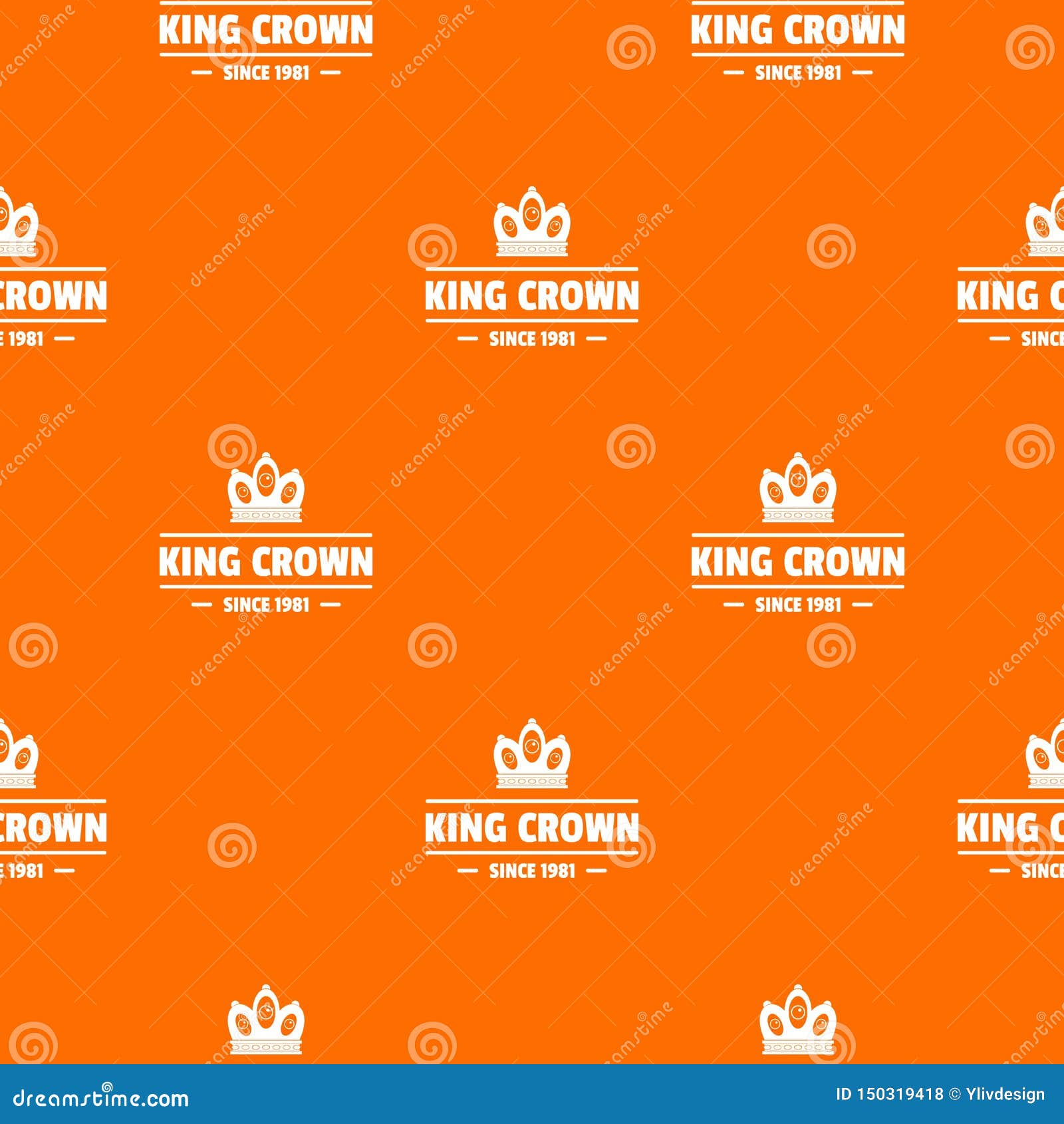 Classic King Pattern Vector Orange Stock Vector - Illustration of ...