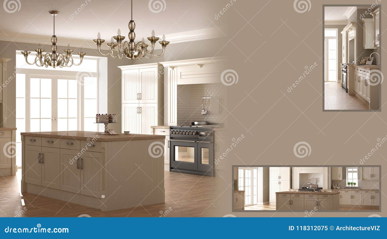 Classic Kitchen Presentation with Copy Space and Details Closeup ...