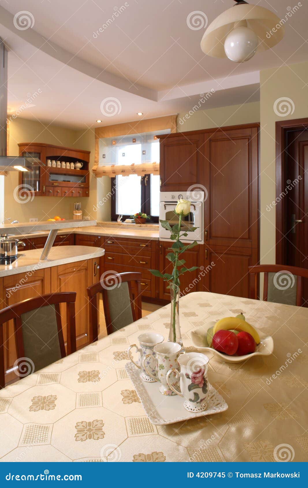 Classic kitchen and table stock image. Image of kitchen - 4209745
