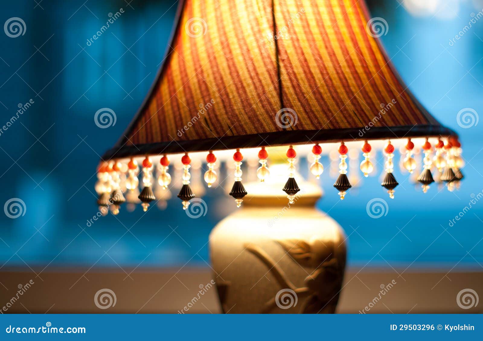 Classic Lamp with Dim Light Near Window. Stock Photo - Image of design ...
