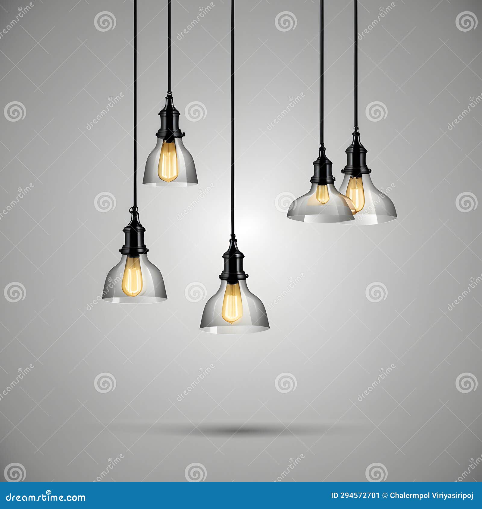 Classic Lamp Hanging Over White Background, Transparent Vector Style ...