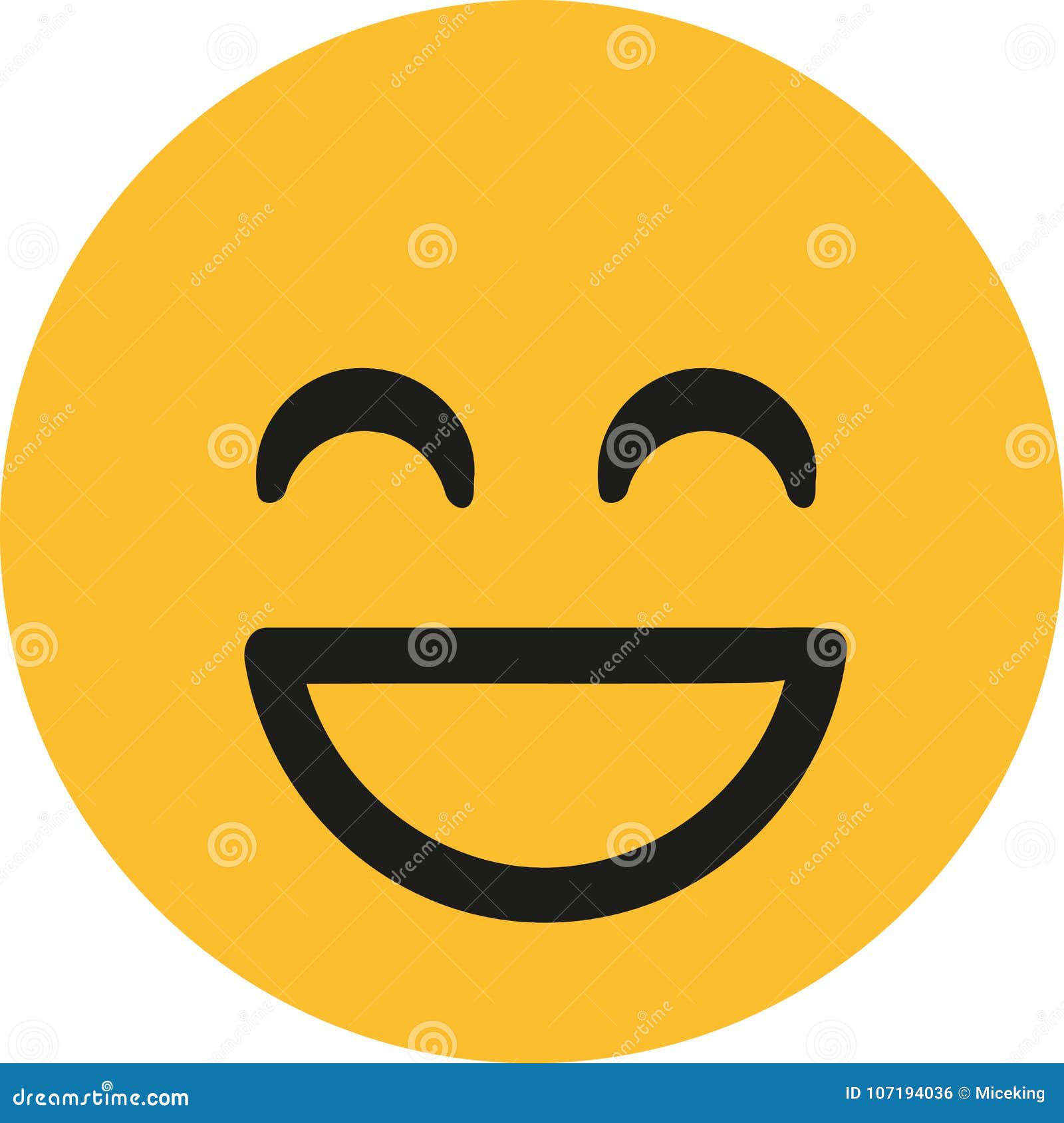 Big Laughing Smiley With Eyebrows Vector Illustration | CartoonDealer ...