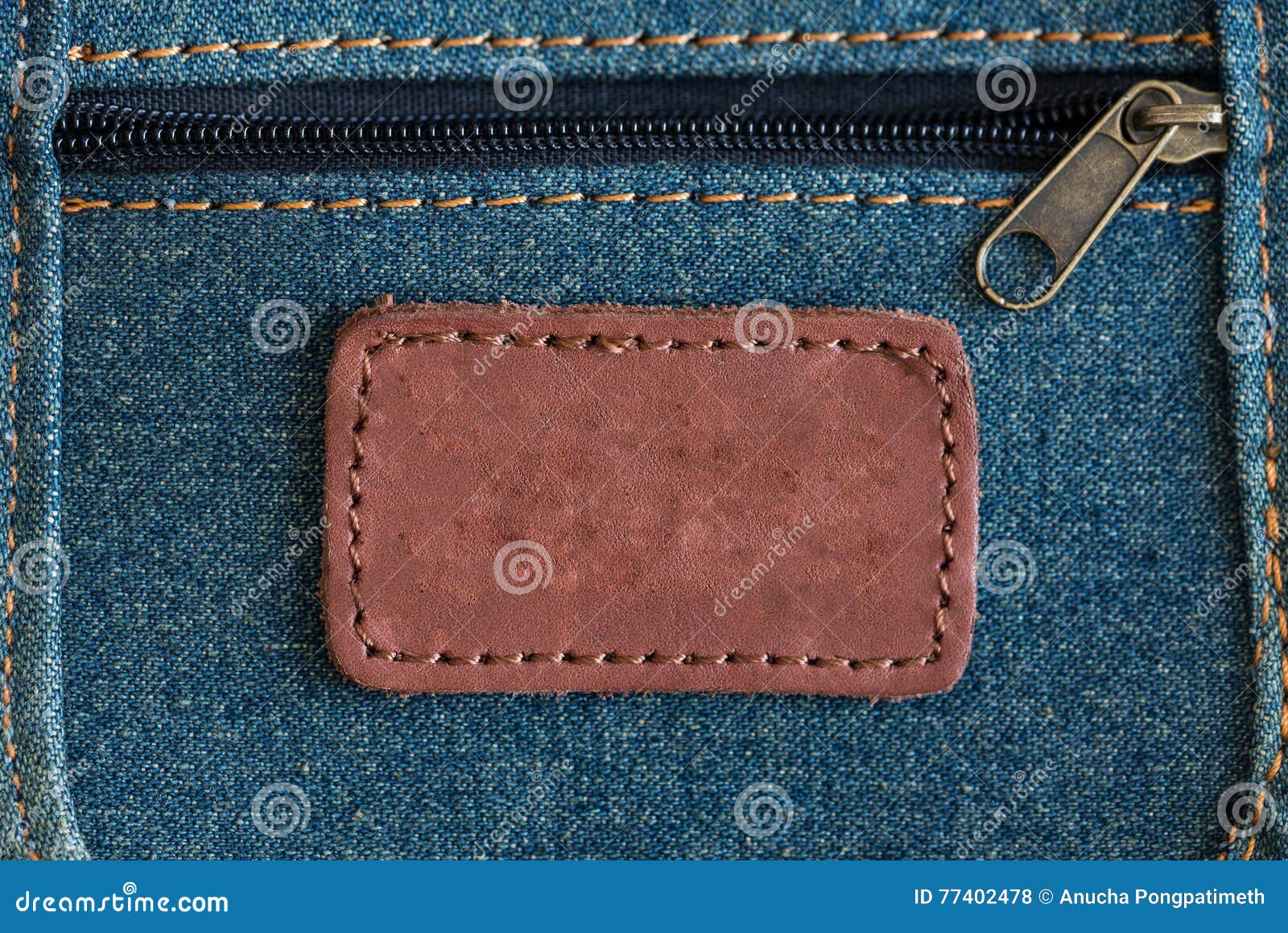 Classic leather tag stock photo. Image of address, denim - 77402478