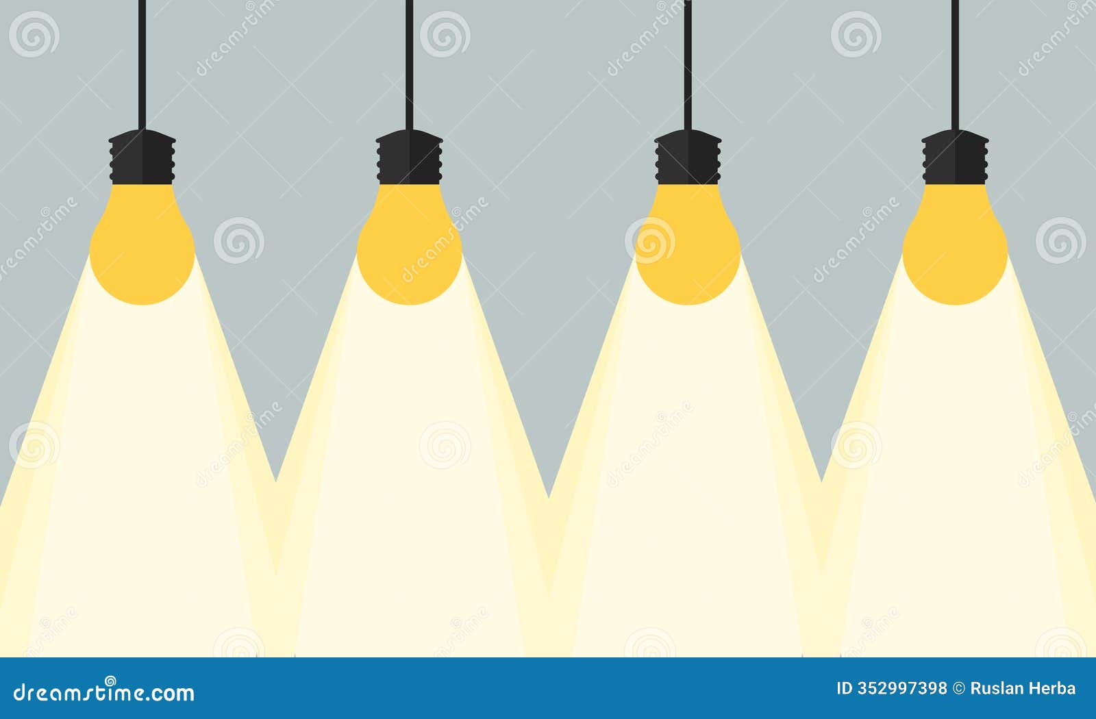 Classic Light Bulb Banner Vector. Light Bulb Bright Banner for Concept ...