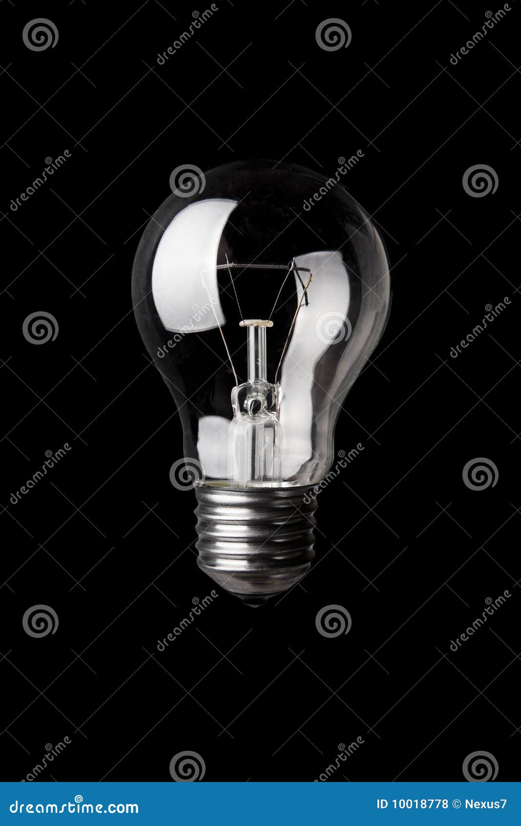 Classic Light Bulb on Black Stock Photo - Image of background, electric ...