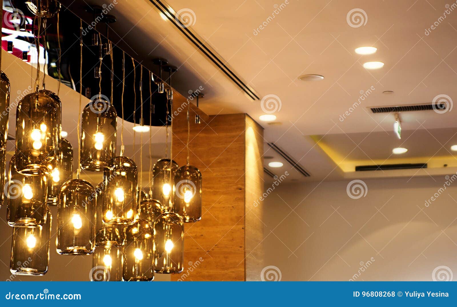 Classic Light Bulbs Decorated in Bar Stock Photo - Image of circle ...