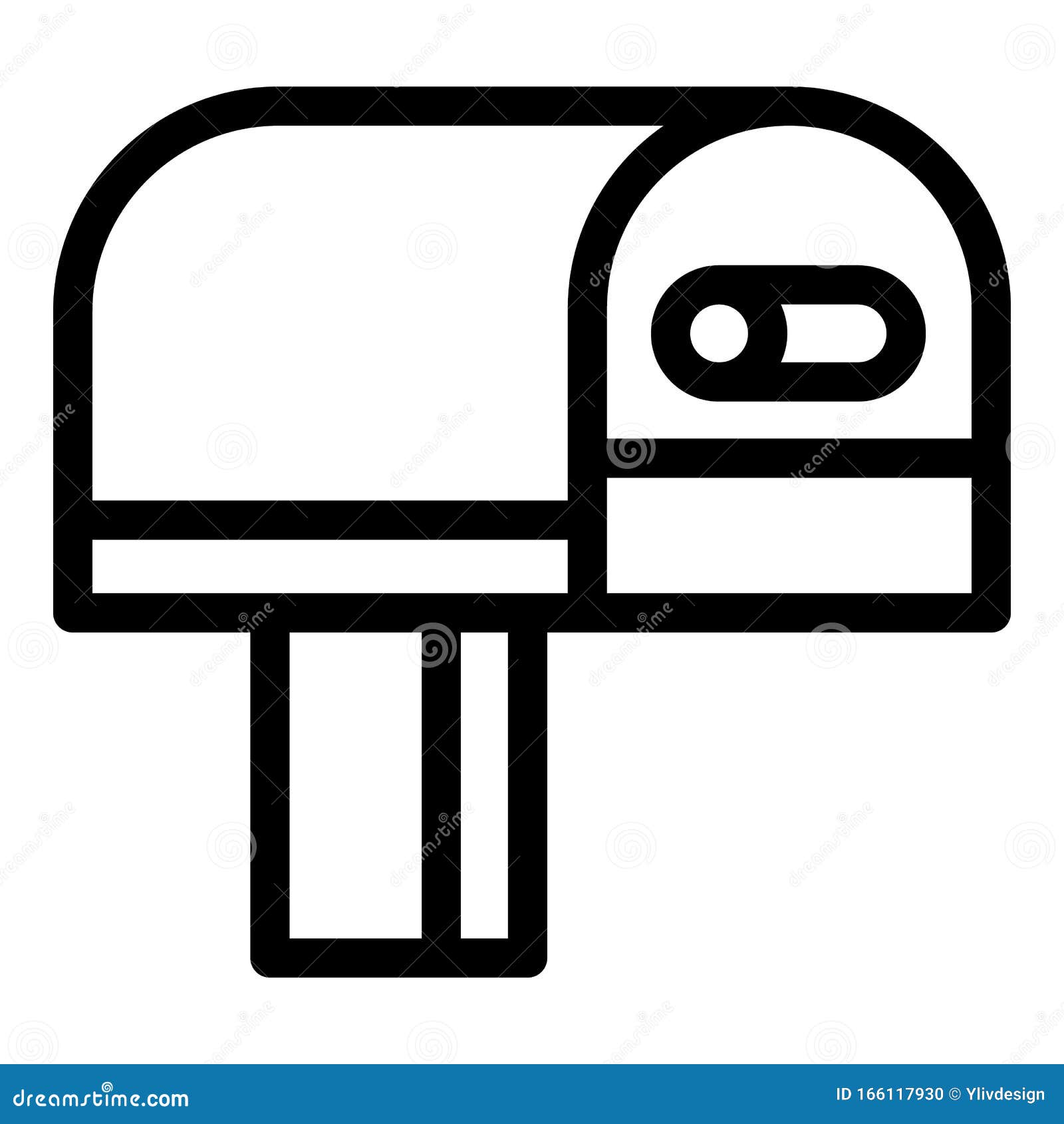 Classic Mailbox Icon, Outline Style Stock Vector - Illustration of ...
