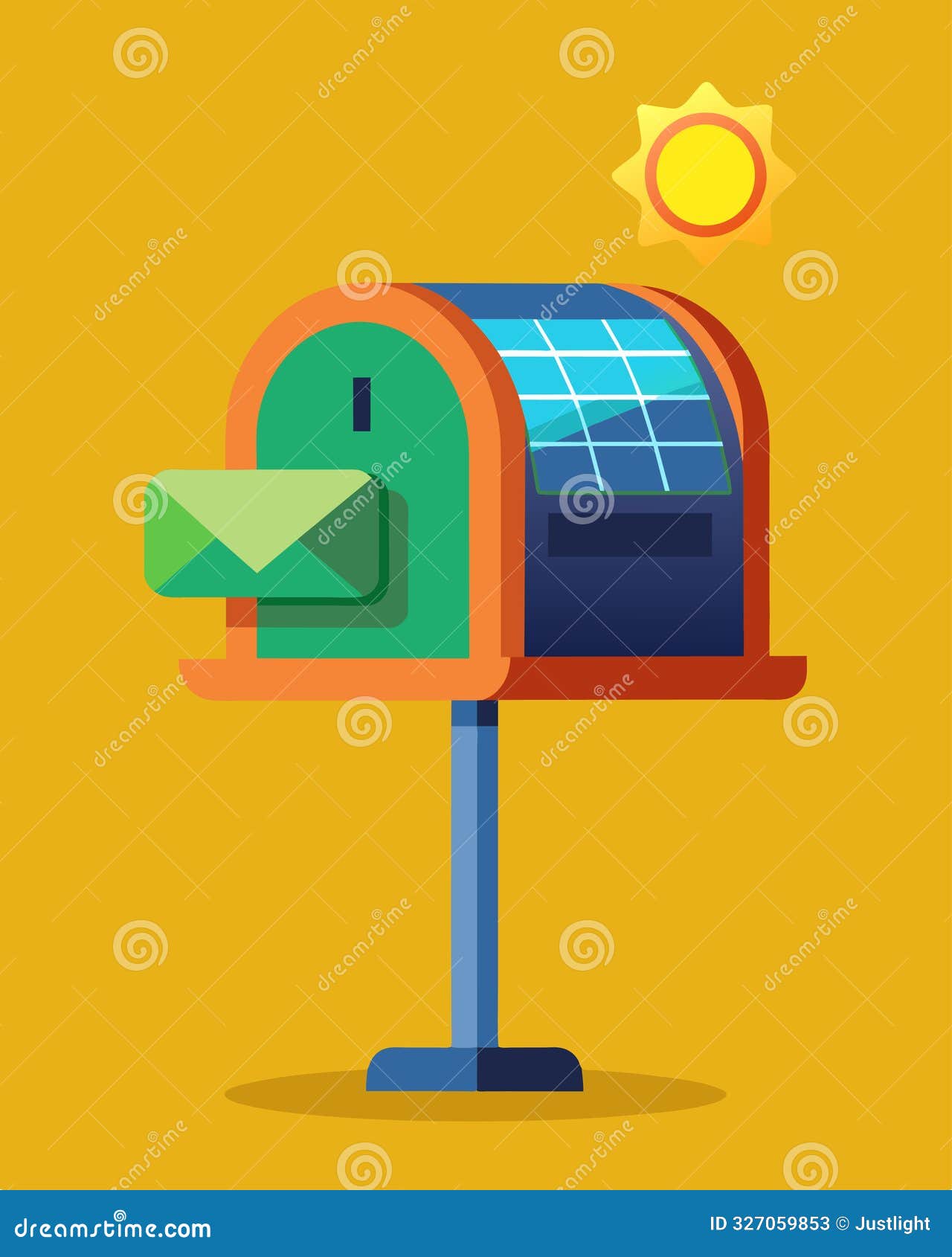 A Classic Mailbox with a Solar Panel Attached To the Back Powering a ...