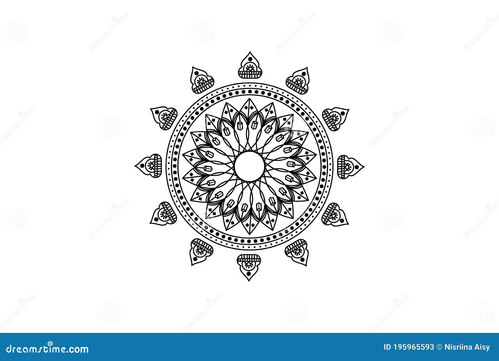 Classic mandala design stock vector. Illustration of lace - 195965593