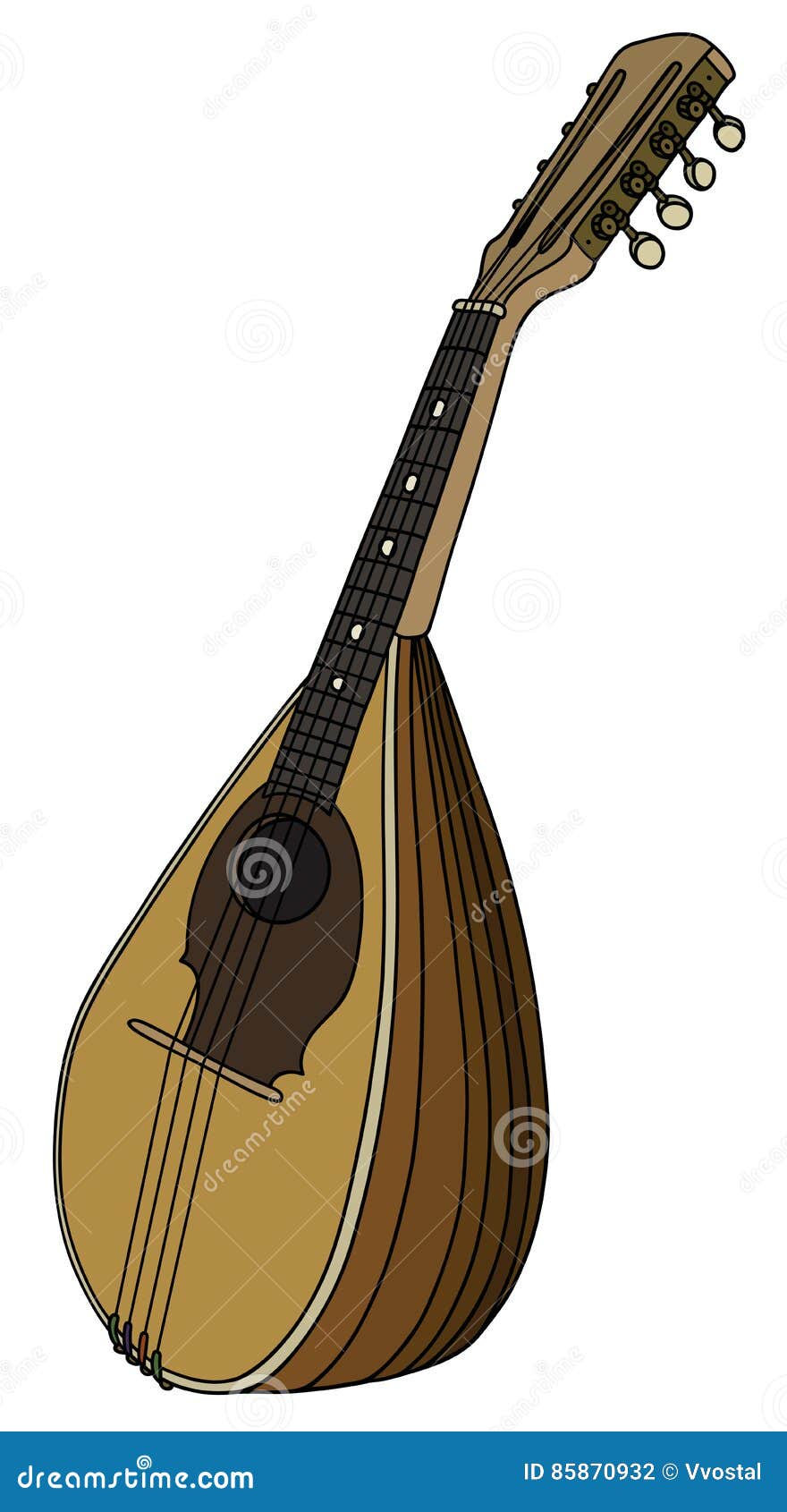 Classic mandolin stock vector. Illustration of lute, vintage - 85870932