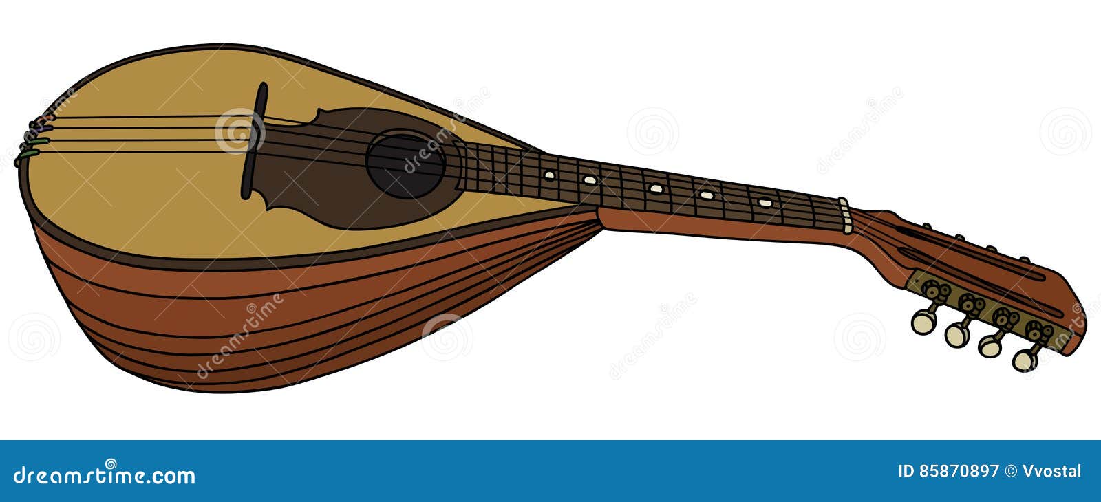 Classic mandolin stock vector. Illustration of historical - 85870897