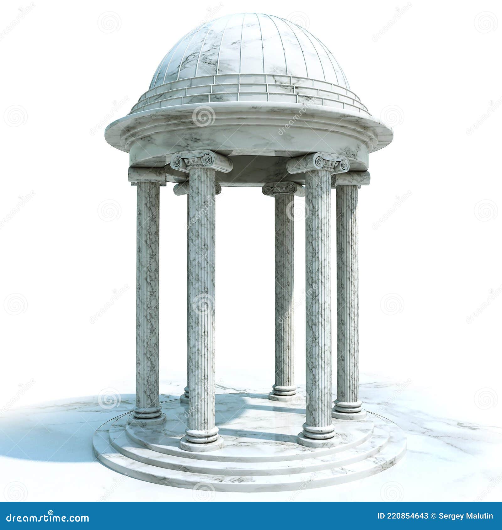 La Rotonda House In Front And Top View Without Outline. Cartoon Vector ...