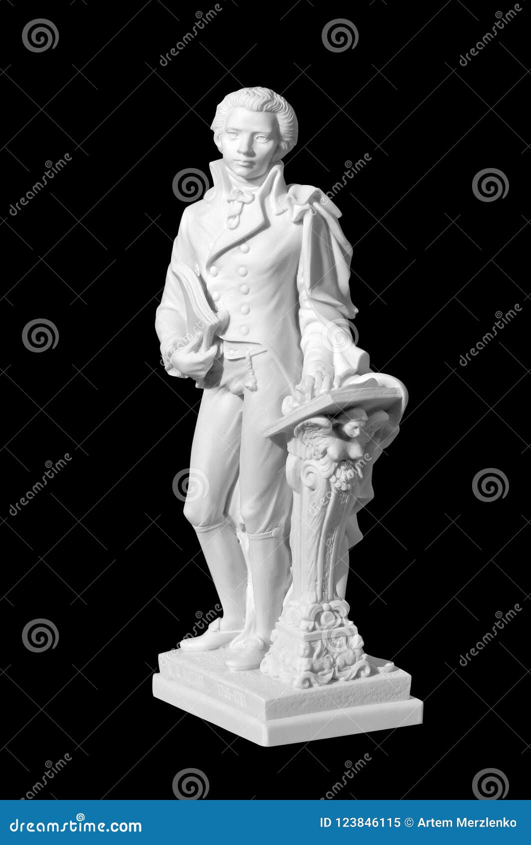 Marble Statue of a Man on a Black Background Stock Image - Image of ...