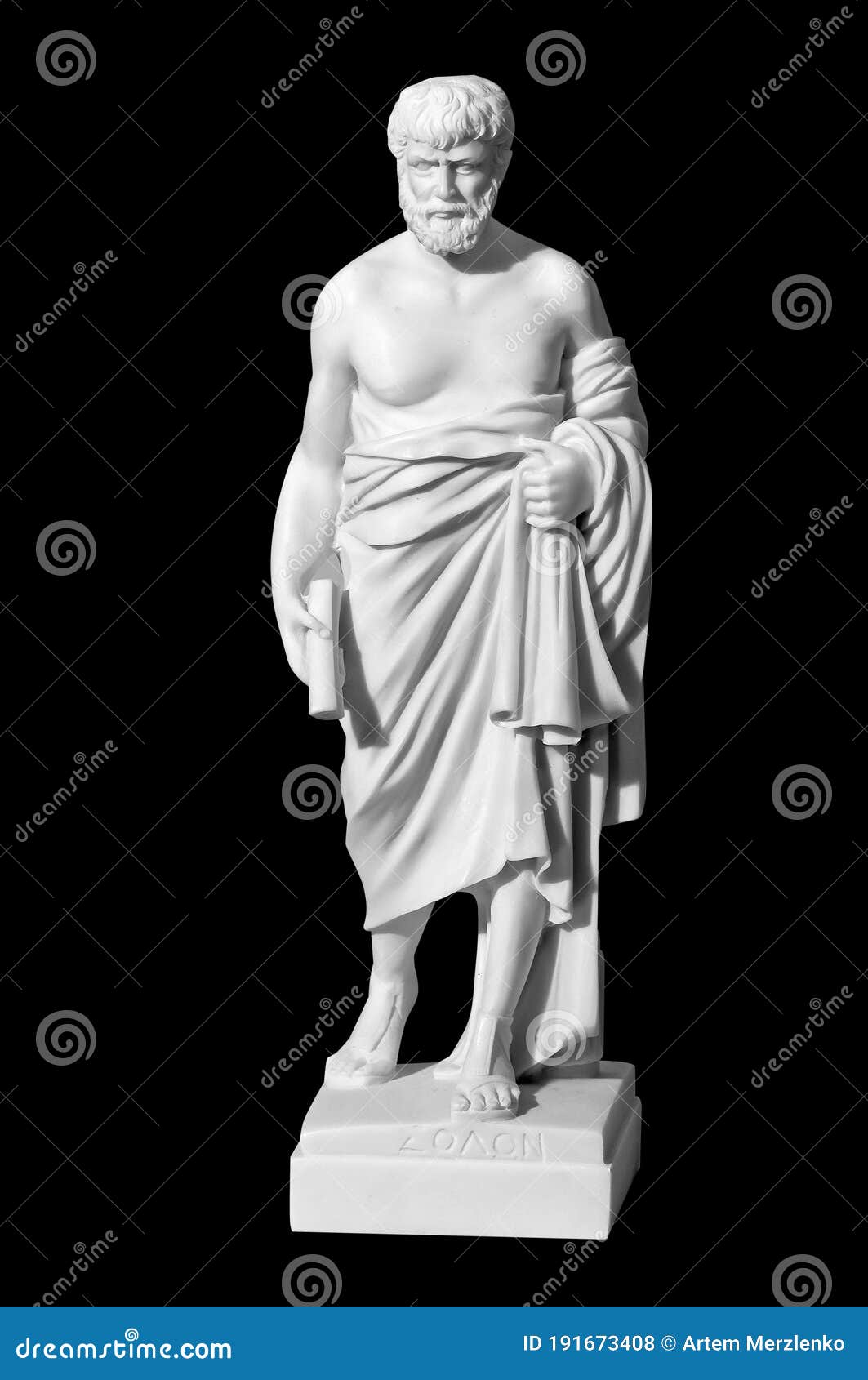 Marble Statue of a Man on a Black Background Stock Photo - Image of ...