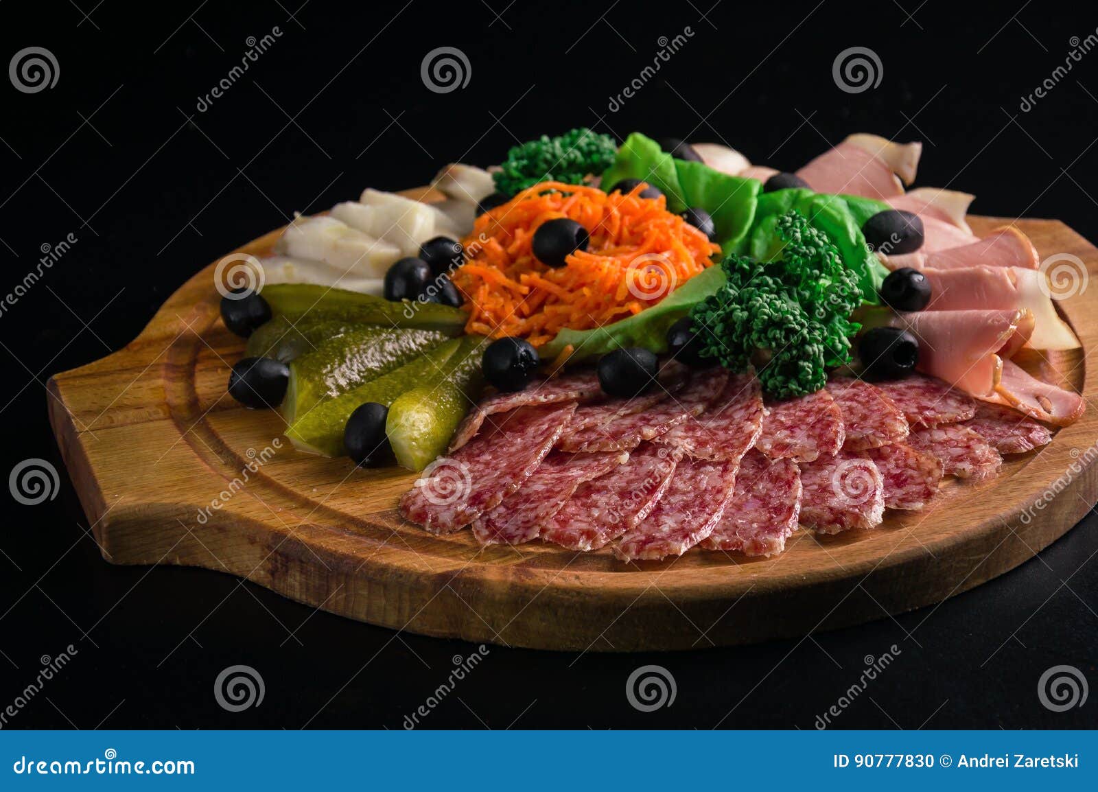 Classic Meat Cut with Pickled Vegetables Greens Stock Photo - Image of ...