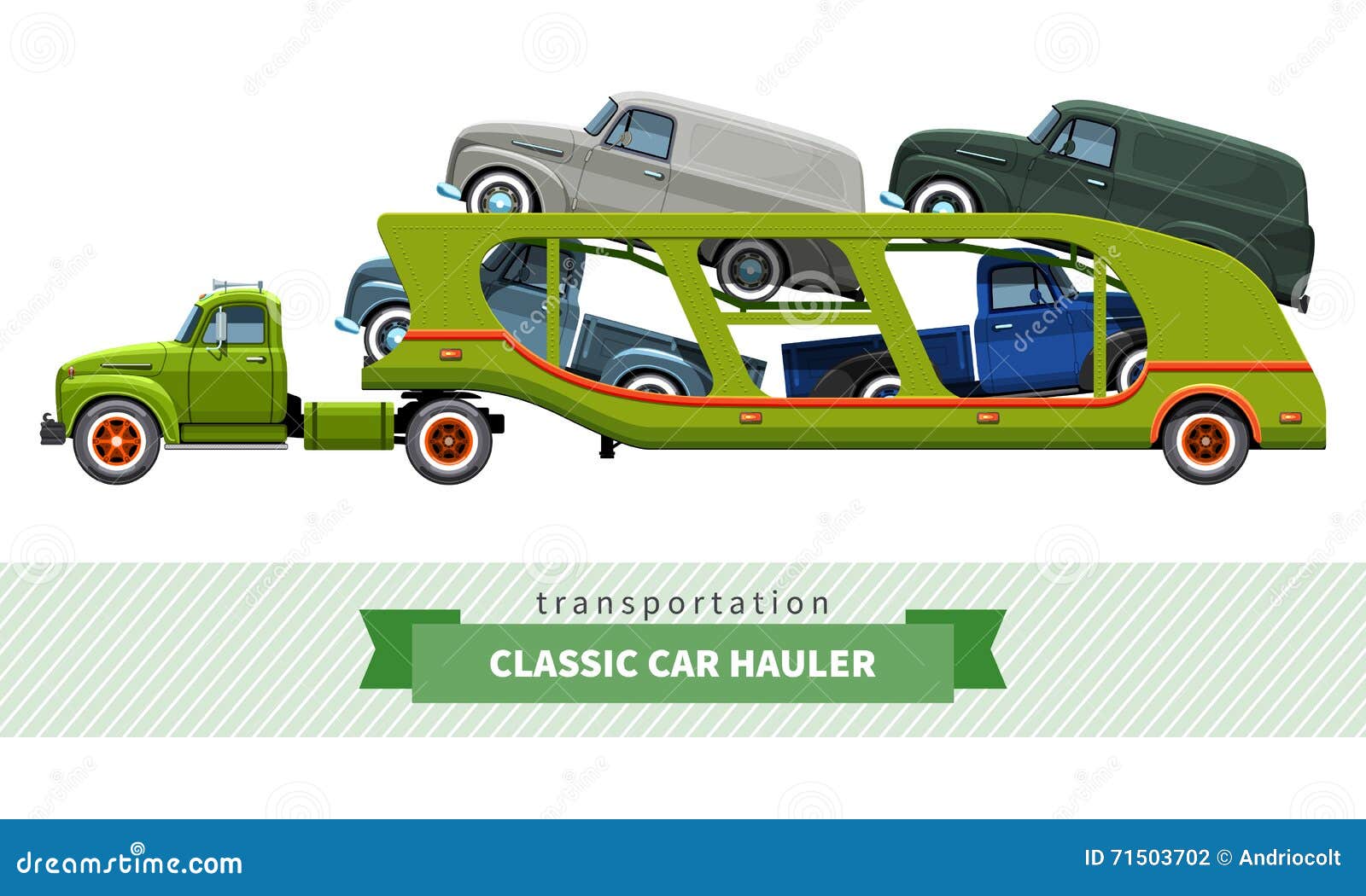 Medium Duty Car Hauler Truck Vehicle Icon Cartoon Vector ...