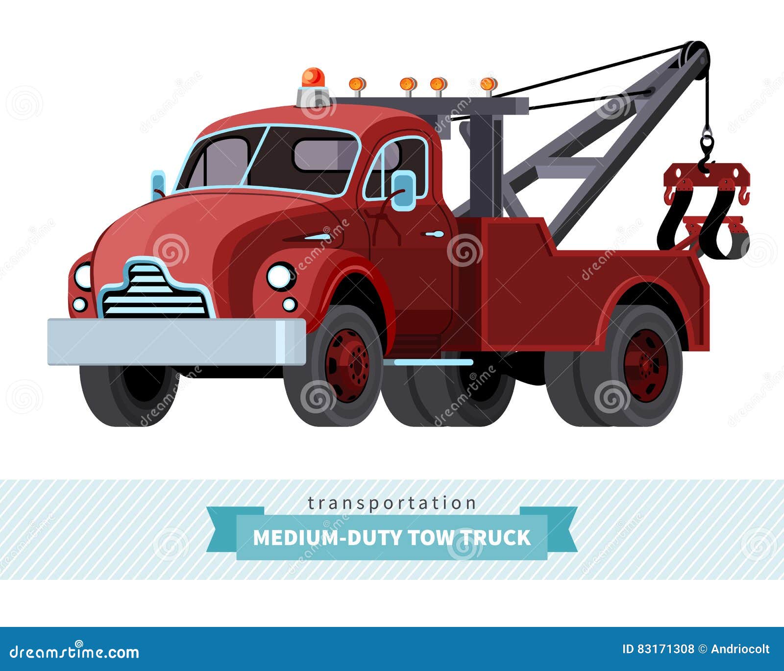 Medium Duty Car Hauler Truck Vehicle Icon Cartoon Vector ...