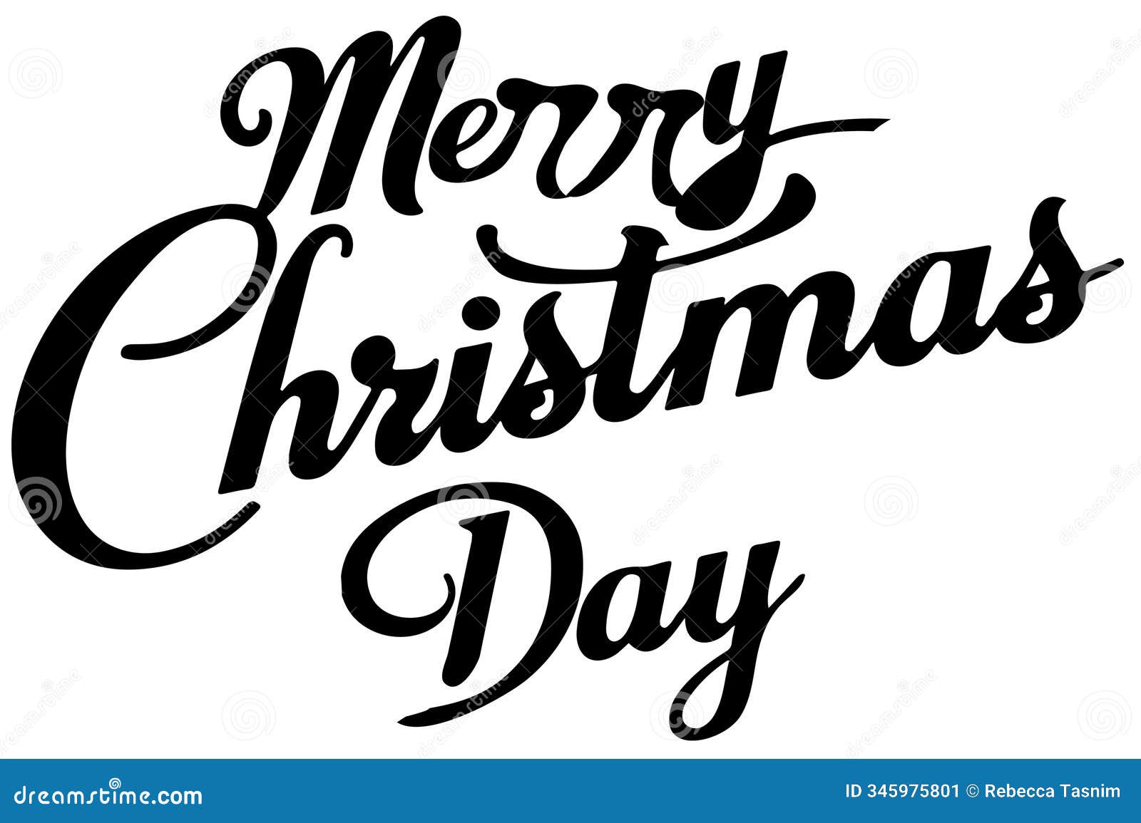 Classic Merry Christmas Calligraphy Design Stock Vector - Illustration ...