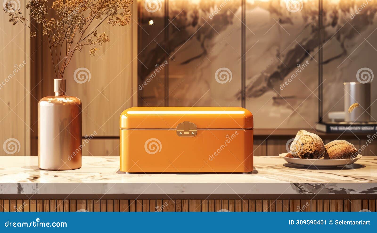 Classic Metal Bread Box for Timeless Decor Stock Illustration ...