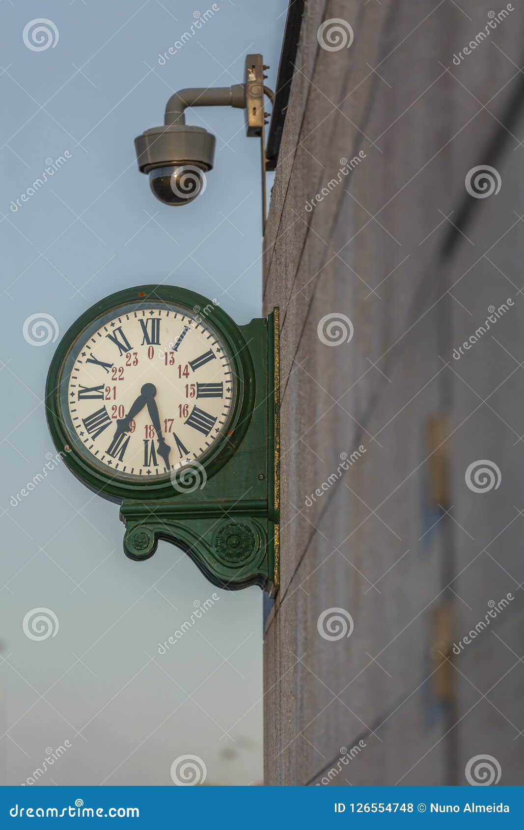 Classic and Metallic Street Wall Clock Stock Photo - Image of ...