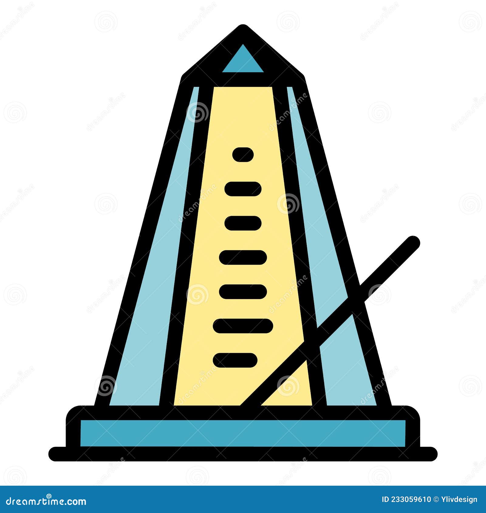 Classic Metronome Icon Color Outline Vector Stock Vector - Illustration ...
