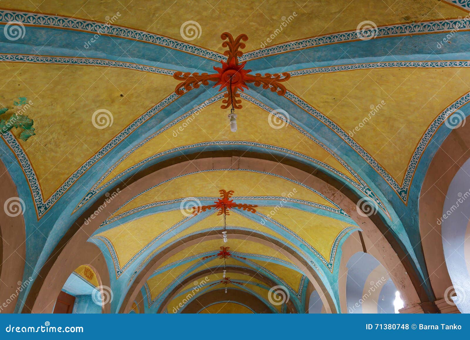 Classic Mexican Arched Ceiling Details Stock Photo - Image of tourism ...
