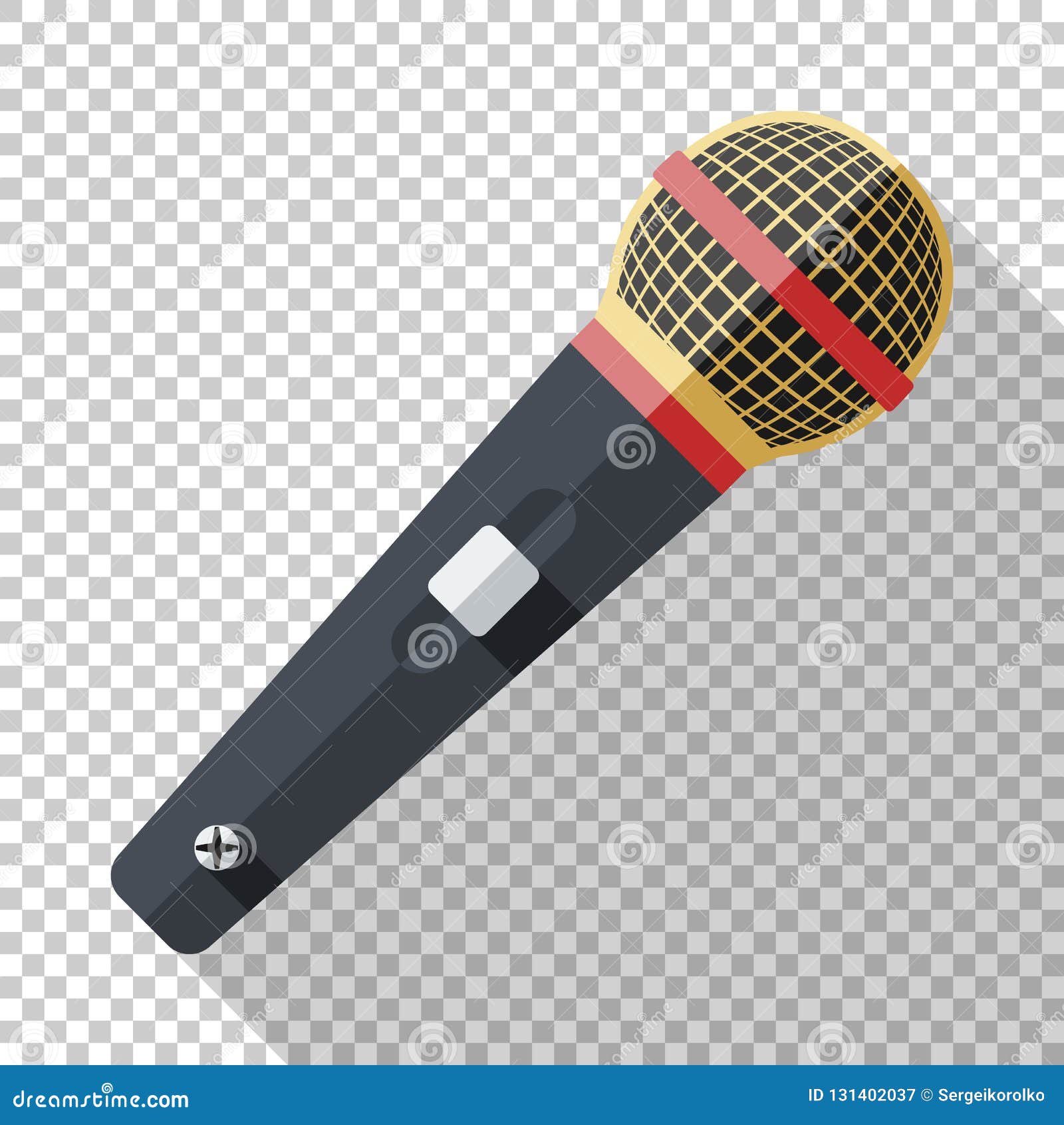 Classic Microphone Icon in Flat Style on Transparent Background Stock ...