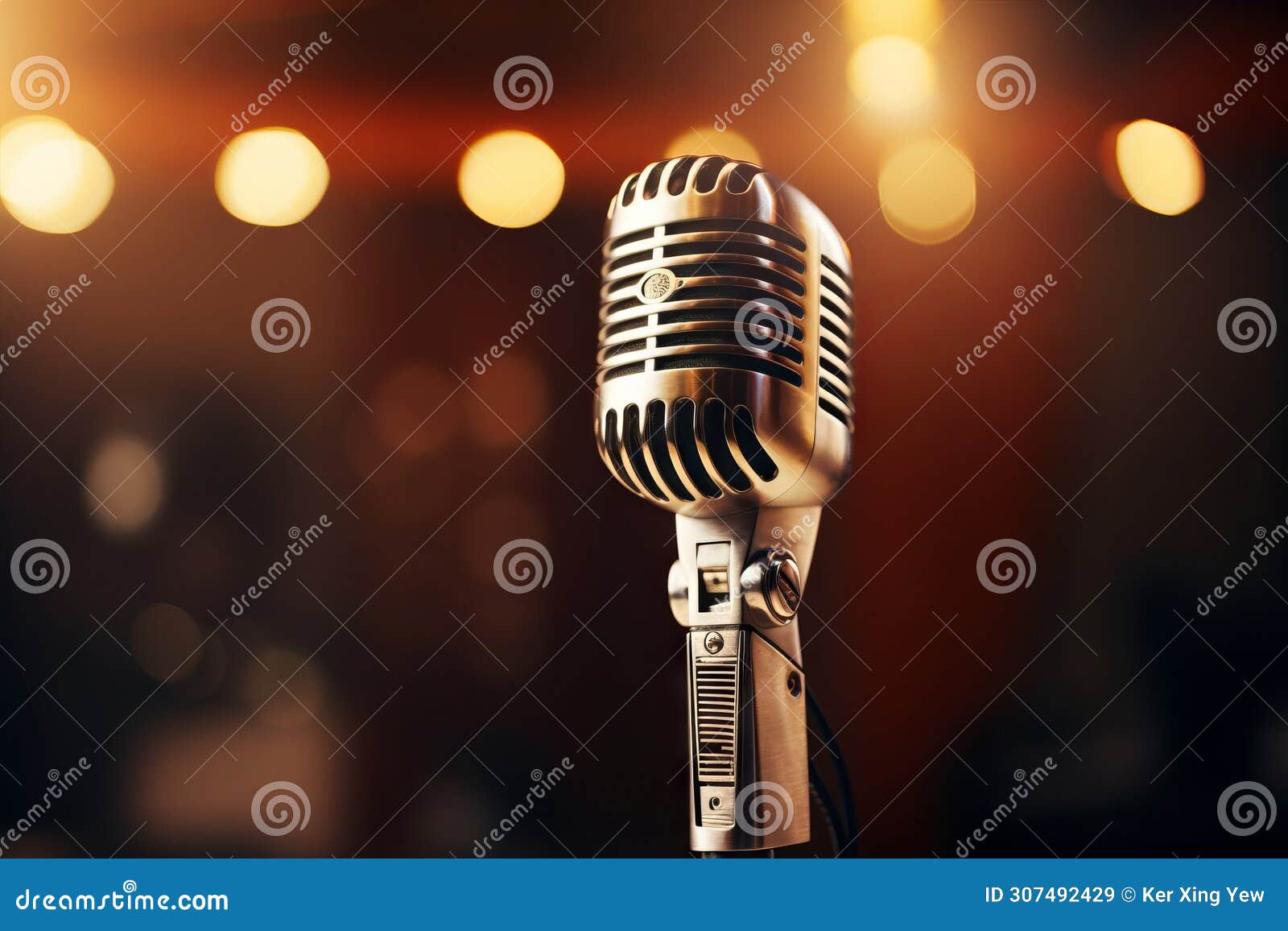 A Classic Microphone Ready for a Performance Stock Illustration ...